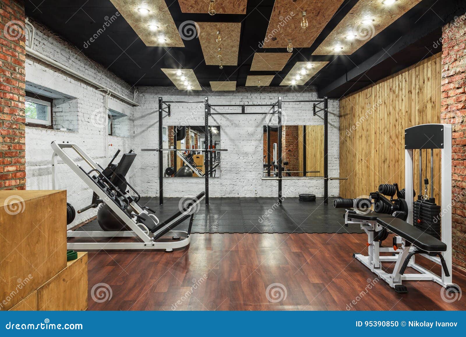 Interior View of a Gym with Equipment. Stock Photo - Image of activity ...