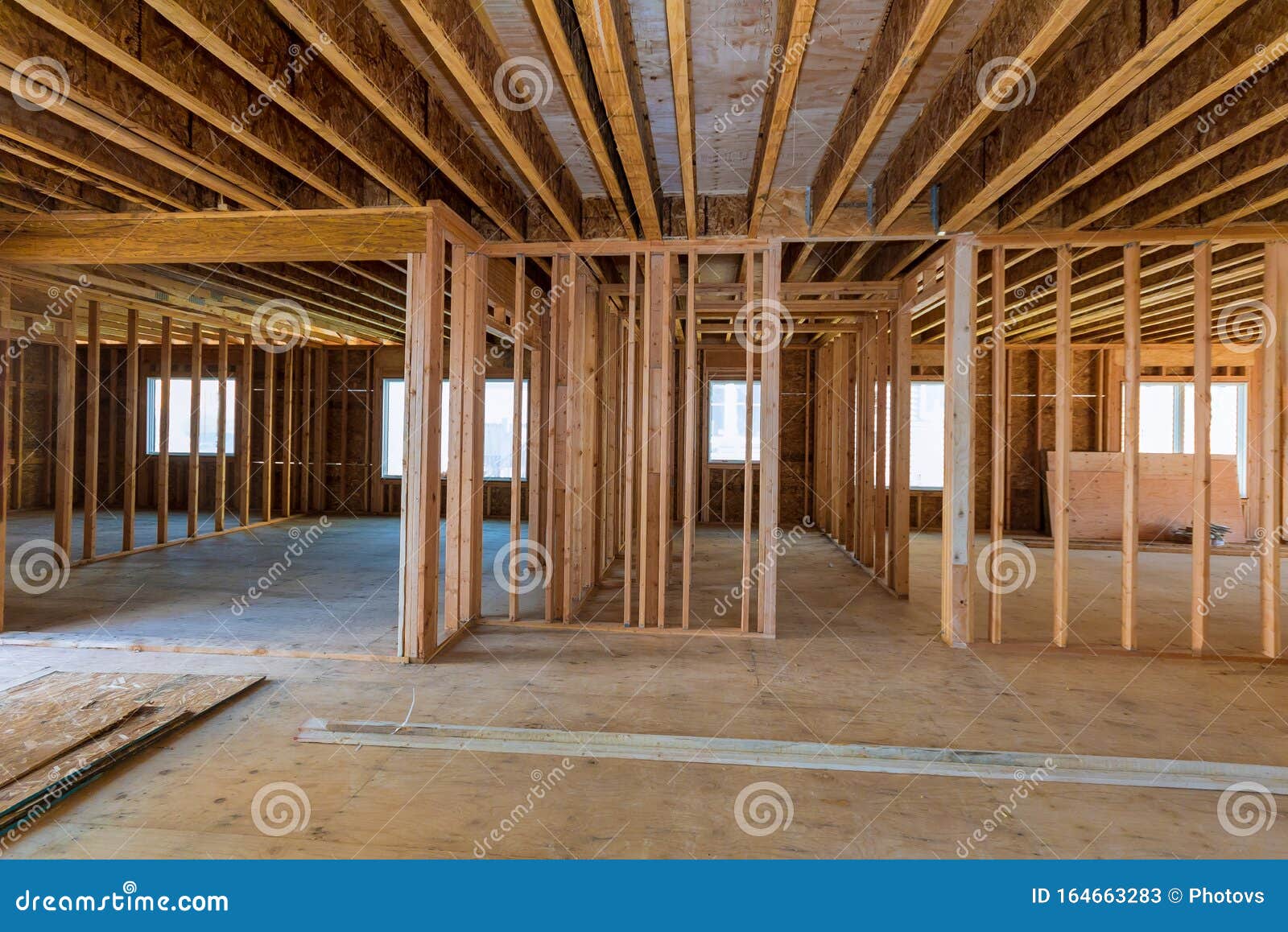 Interior View of a House Under Construction Stock Image - Image of home ...