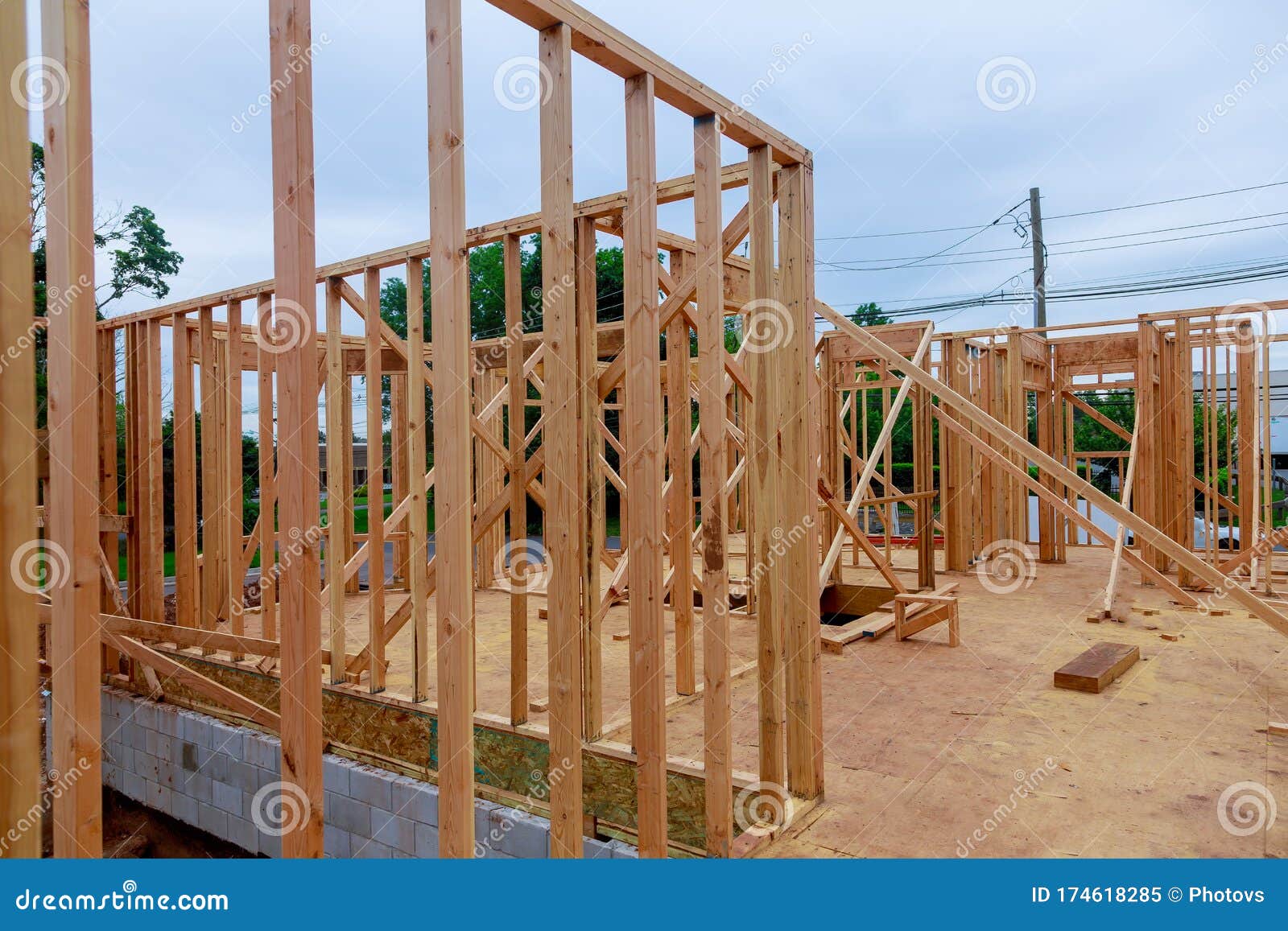 Interior View of a House Under Construction Stock Image - Image of ...
