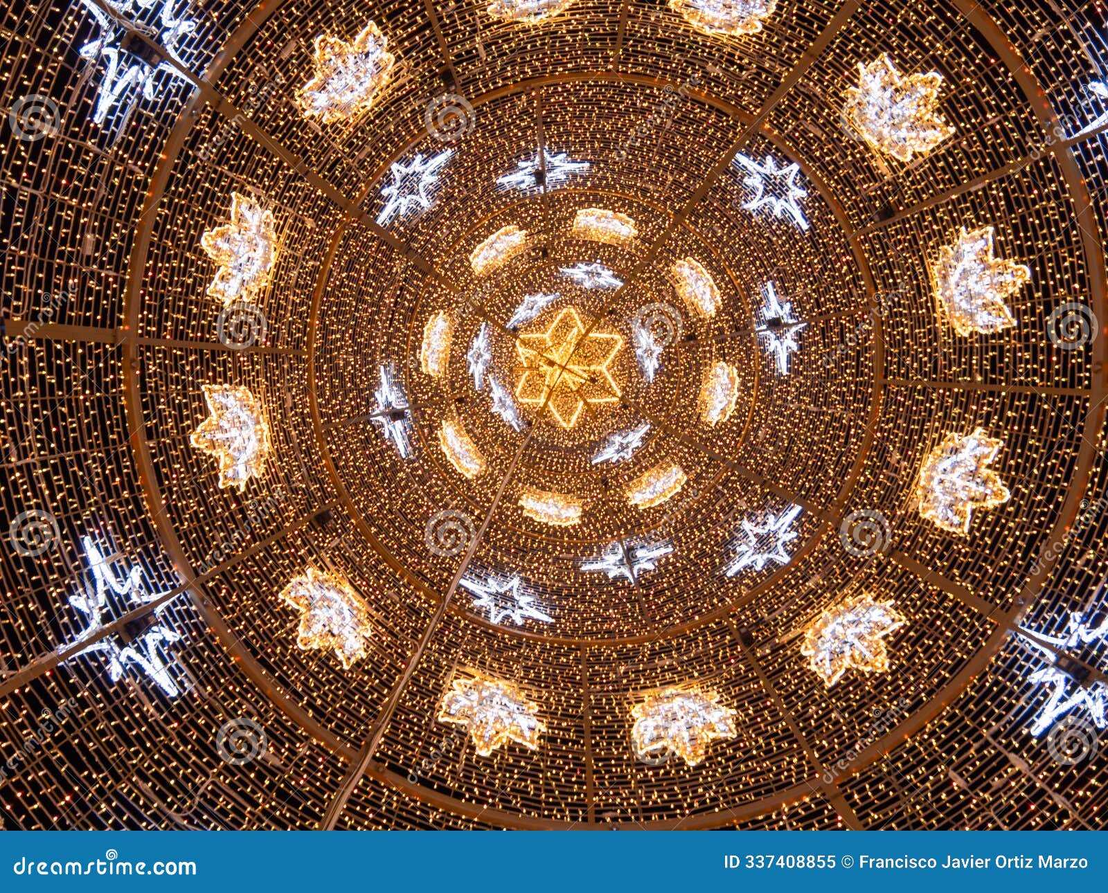 Interior View of Illuminated Christmas Tree Structure Stock Image ...