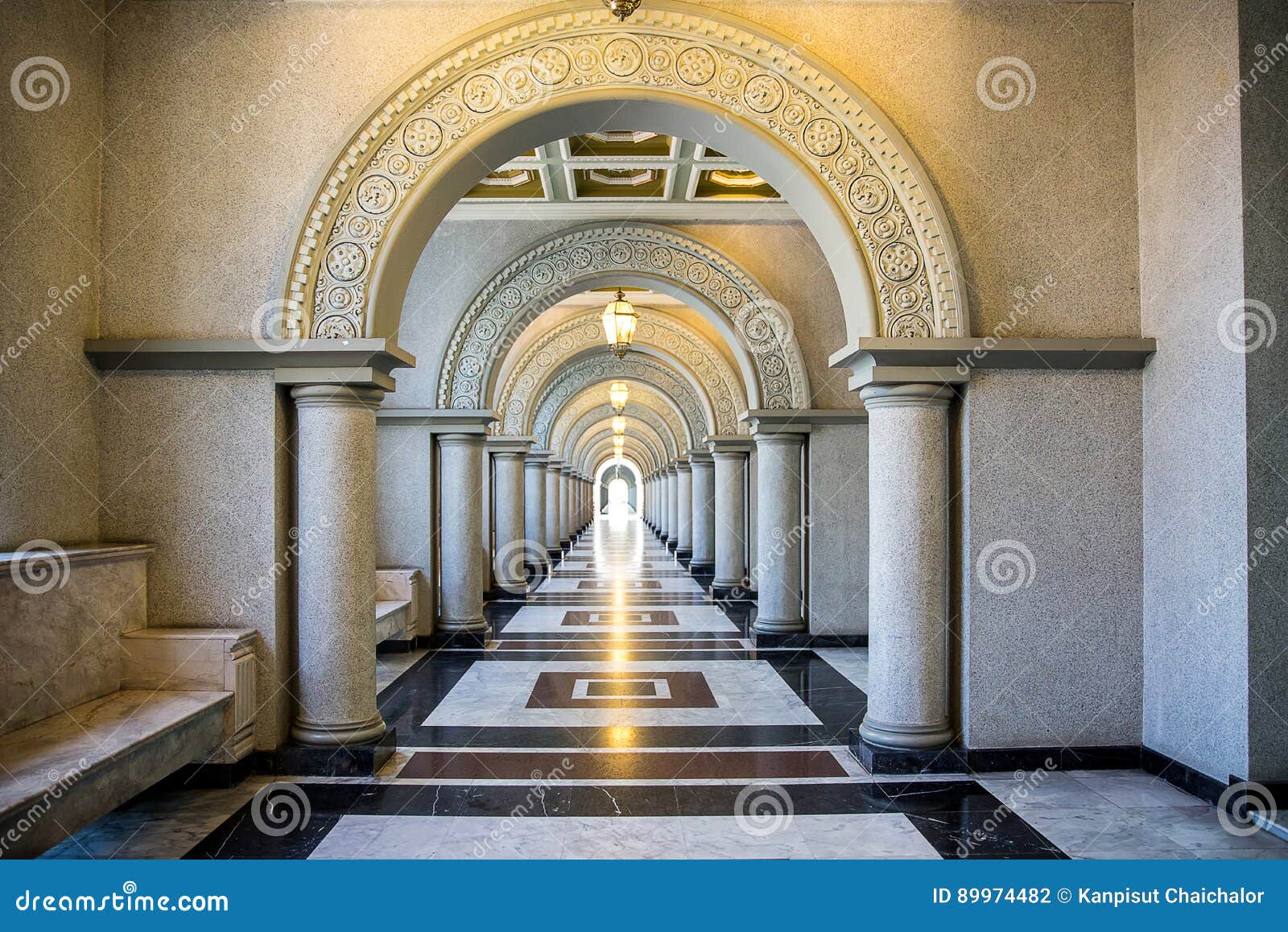 Interior View Inside Walkway Sanctuary Stock Photo - Image of people ...
