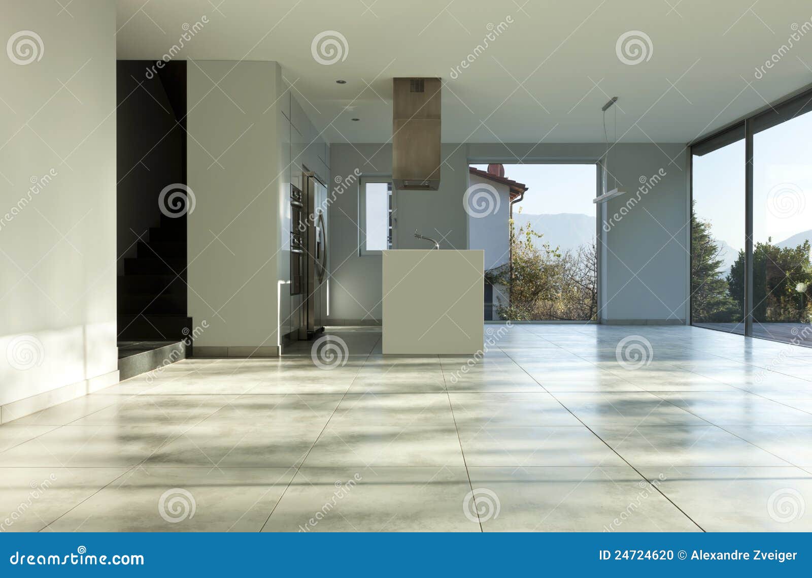 Interior, View of the Kitchen Stock Photo - Image of residential ...
