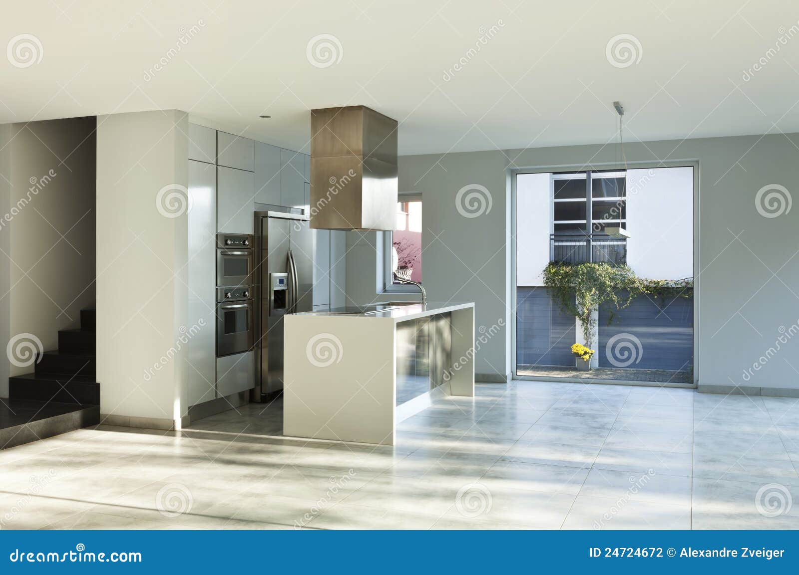 Interior, View of the Kitchen Stock Photo - Image of flat, lifestyle ...