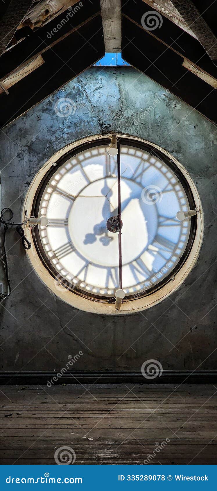 Interior View of a Large Clock Face with Shadows. Stock Photo - Image ...