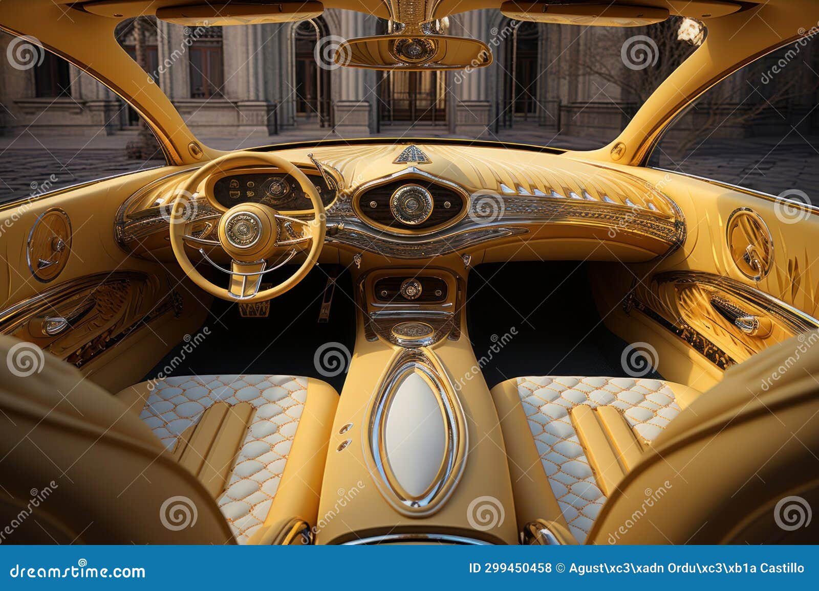 Interior View of a Large Luxury Car. Stock Photo - Image of leather ...