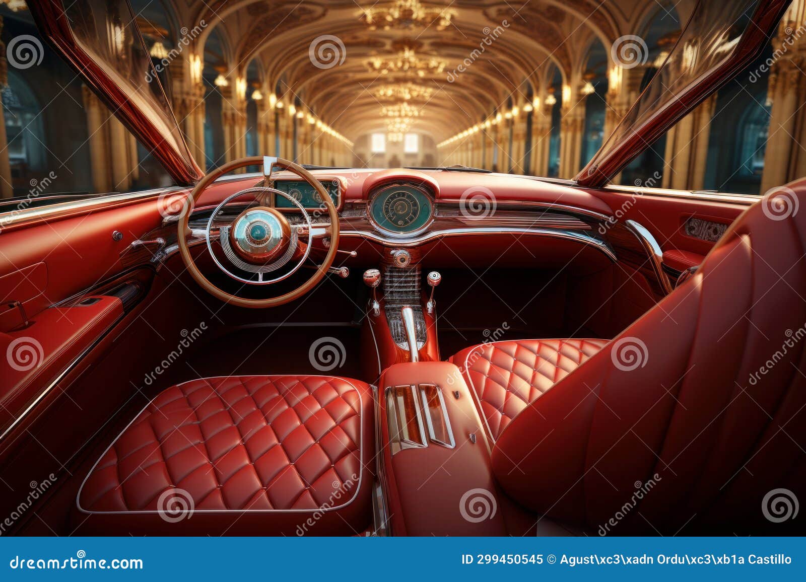 Interior View of a Large Luxury Car. Stock Image - Image of chrome ...