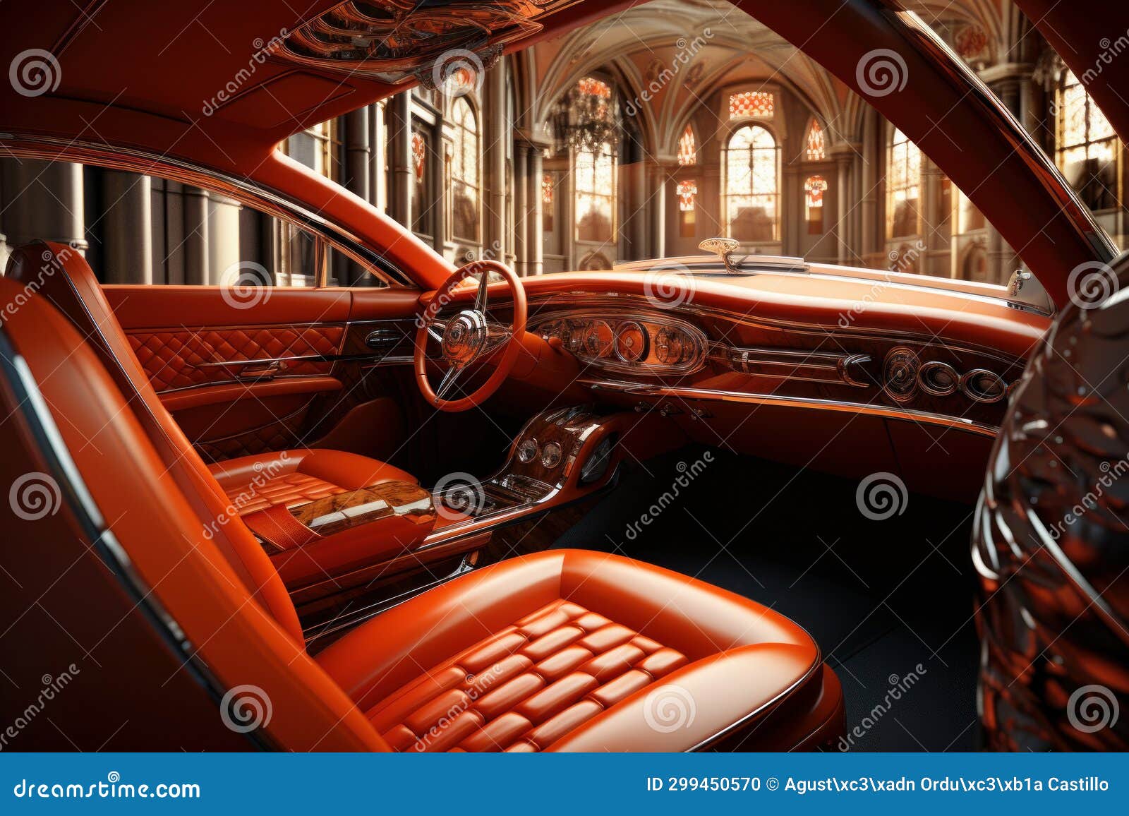 Interior View of a Large Luxury Car. Stock Illustration - Illustration ...