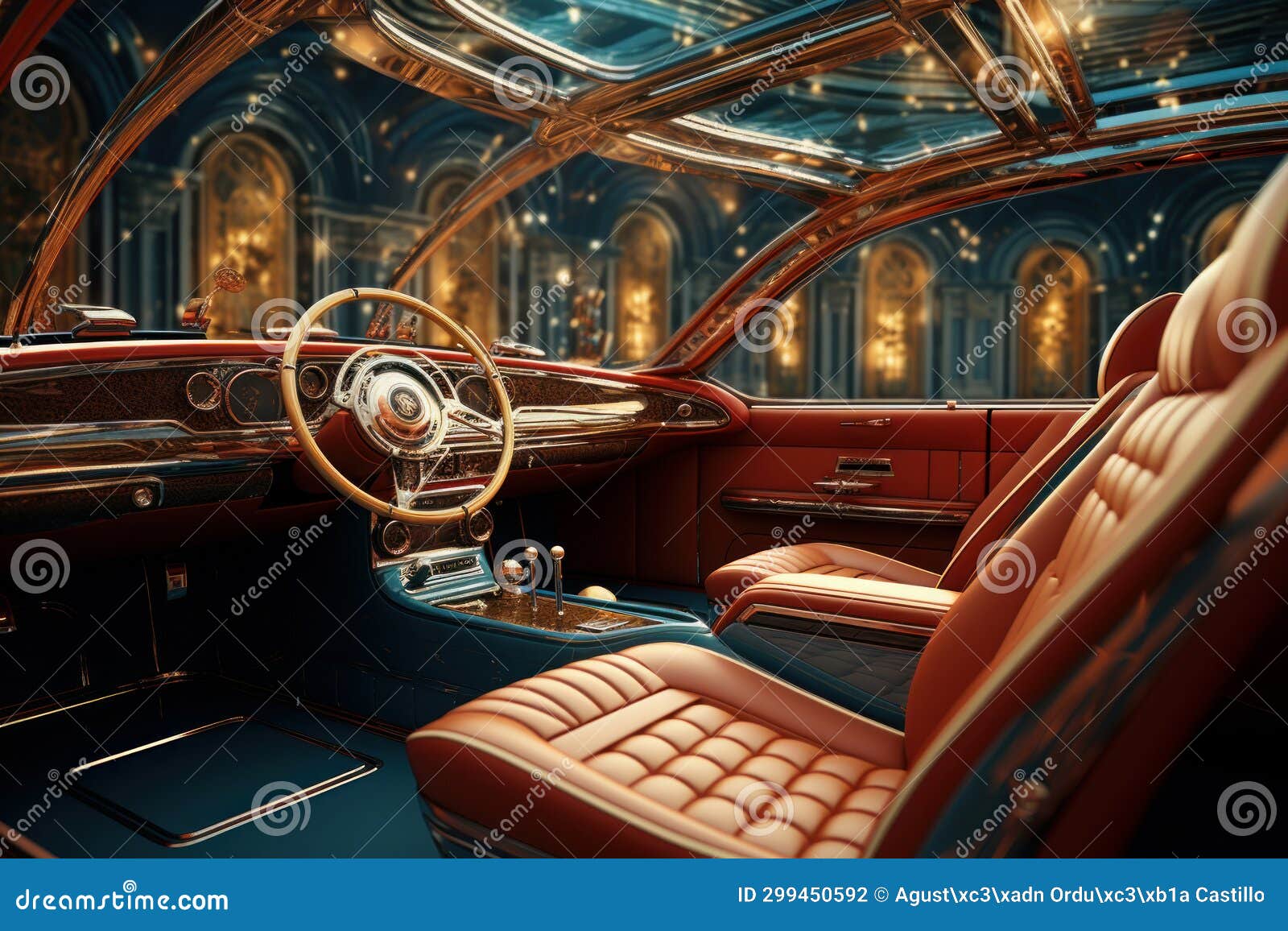 Interior View of a Large Luxury Car. Stock Illustration - Illustration ...