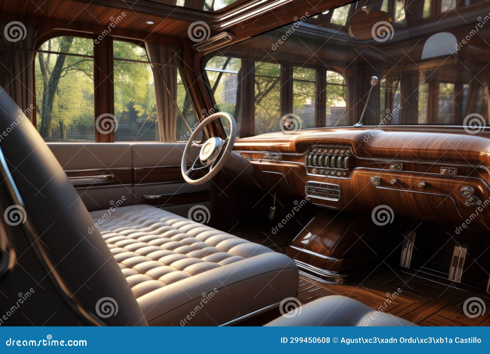 Interior View of a Large Luxury Car. Stock Photo - Image of vintage ...