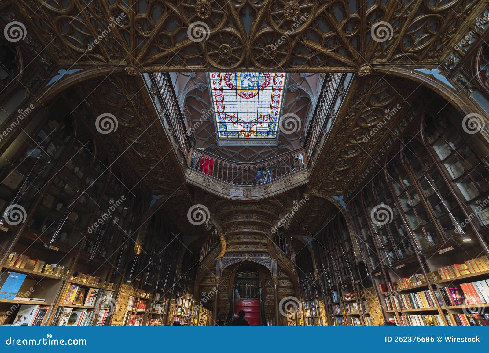 Interior View of a Library with Thousands of Books Arranged on Shelves ...