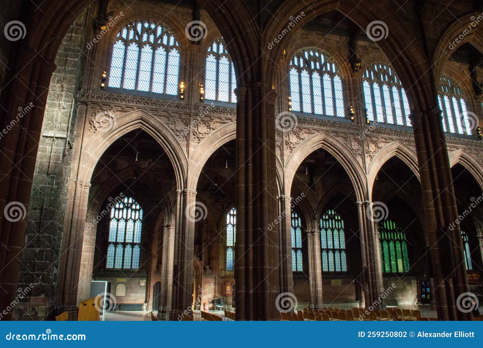 Interior View of Manchester Cathedral Stock Photo - Image of ...