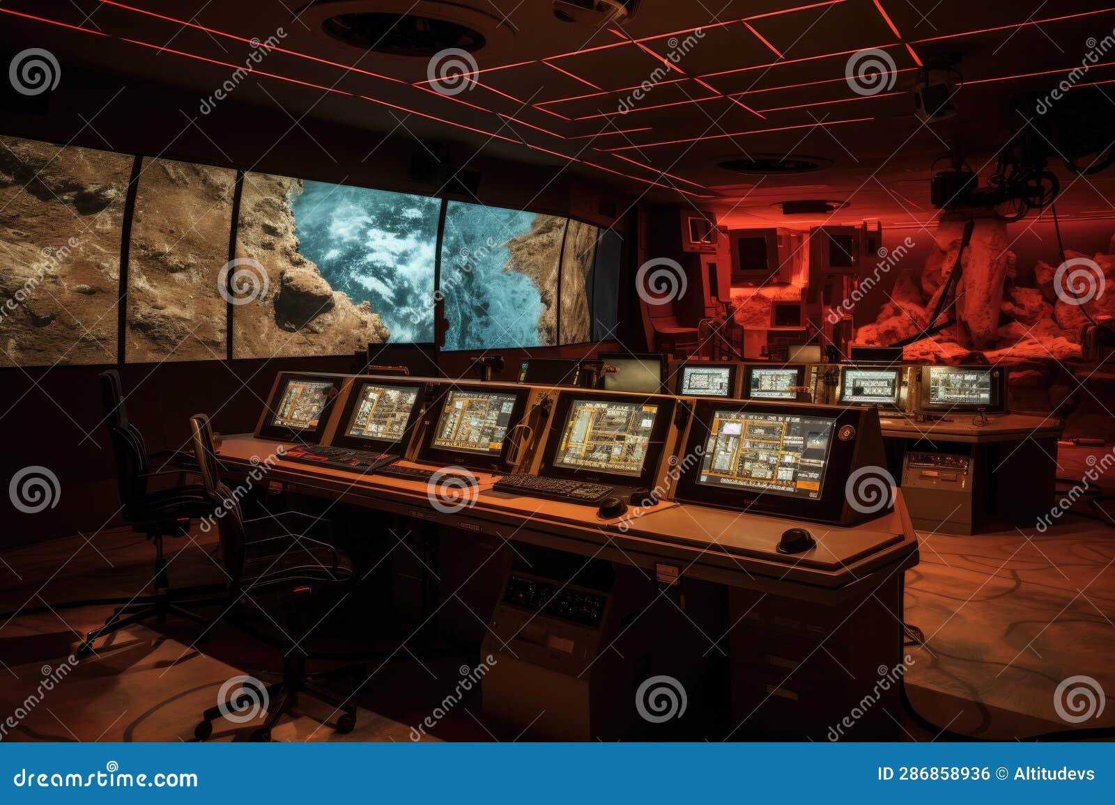 Interior View of Mars Simulation Habitat Control Room Stock ...