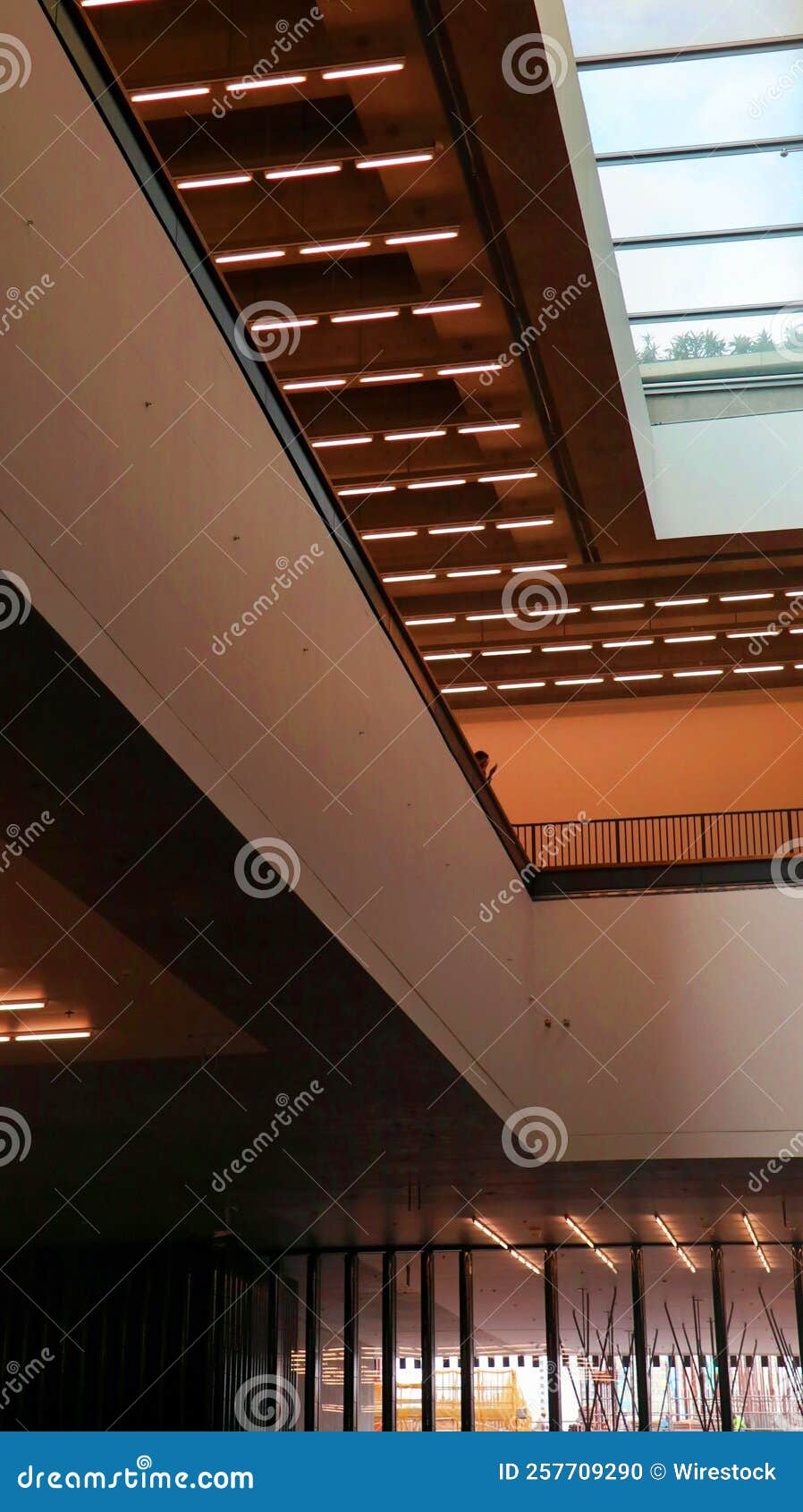 Interior View of Modern Building Walls Stock Photo - Image of interior ...