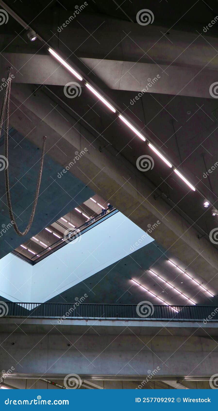 Interior View of Modern Building Walls Stock Photo - Image of light ...