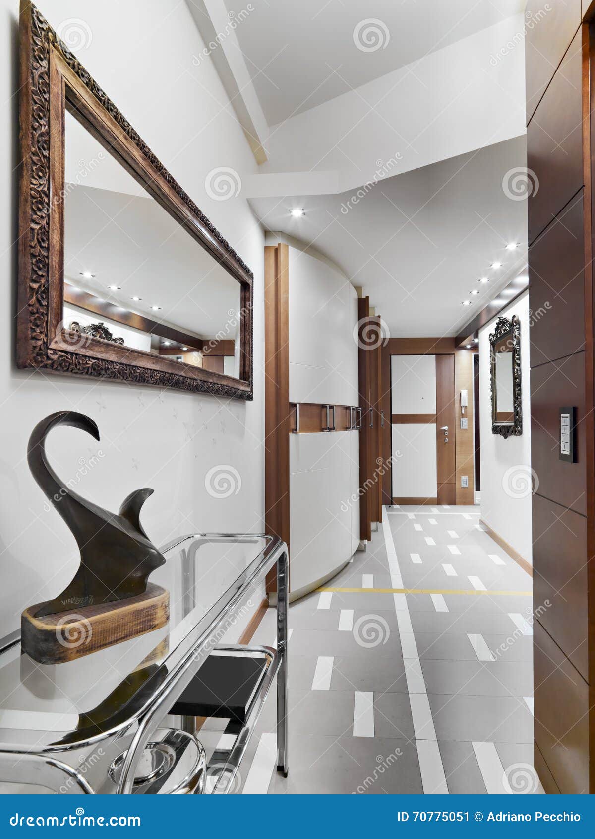 Interior View of a Modern Corridor on the Main Door Stock Image - Image ...
