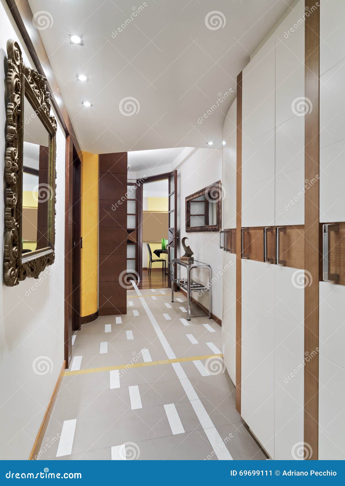 Interior View of a Modern Corridor Stock Image - Image of wall, modern ...