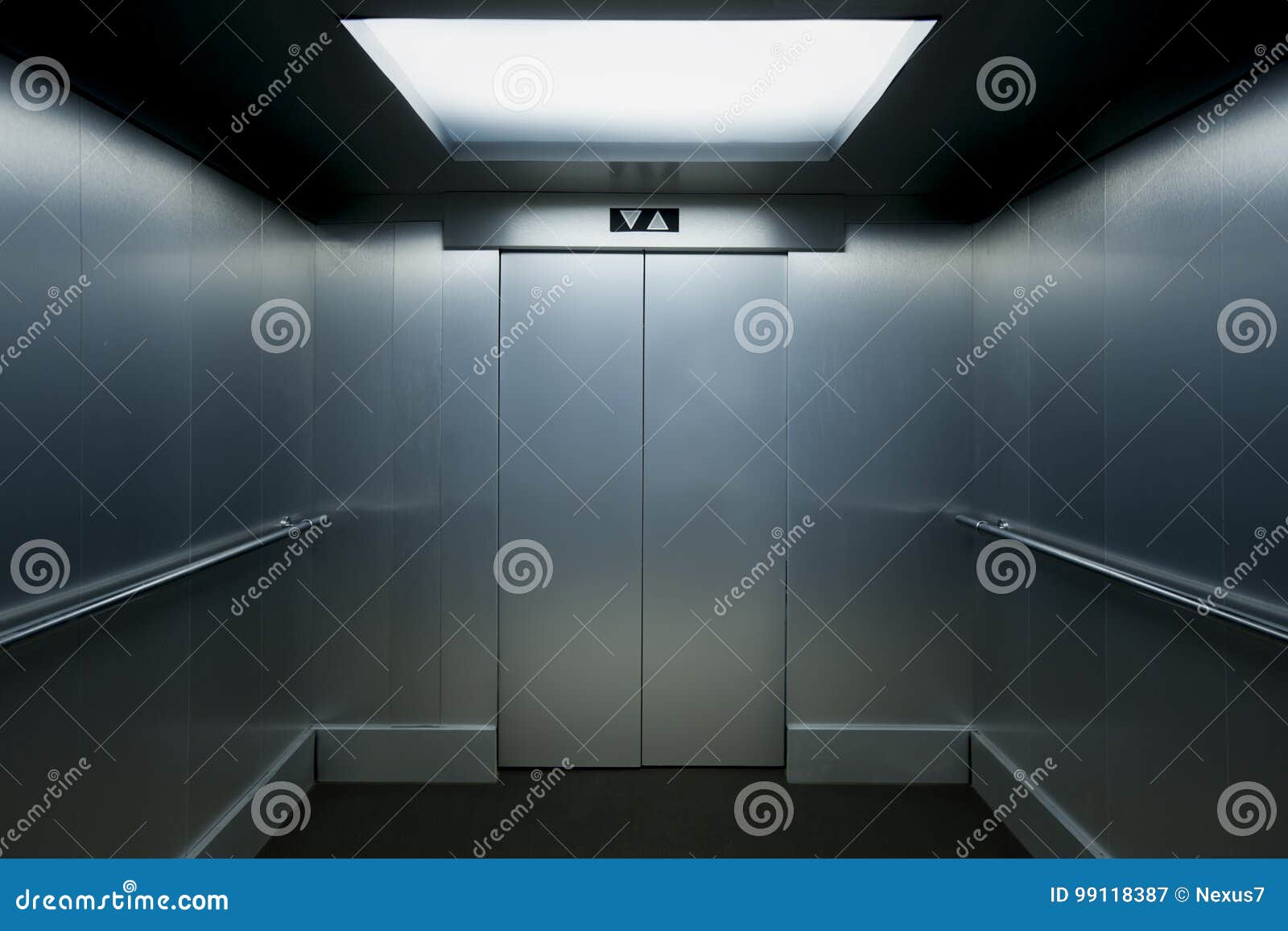 View From Elevator For Facade Work. Art. View From Angle Of Descending ...