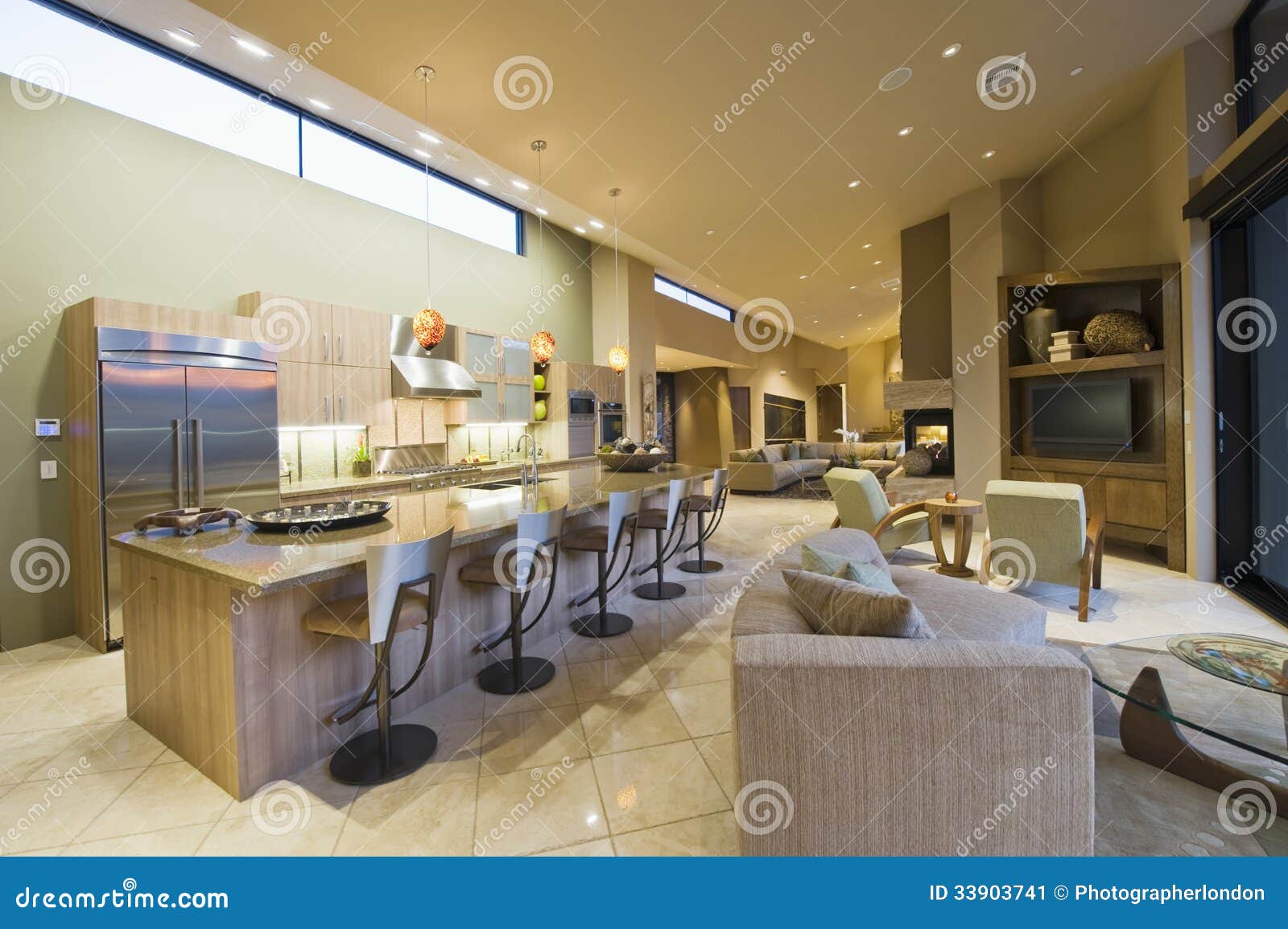 Interior View of Modern House Stock Image - Image of room, light: 33903741