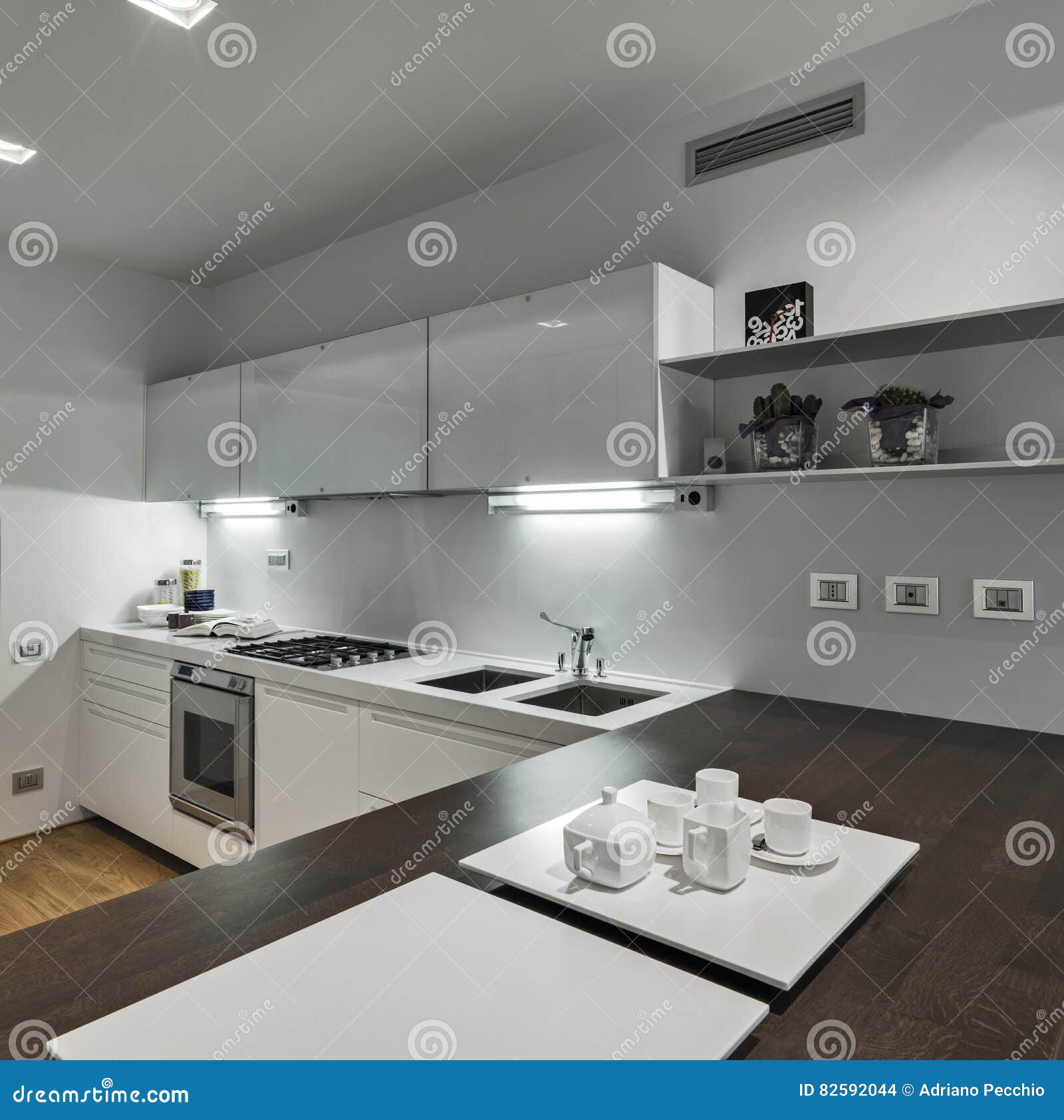 Interior View of a Modern Kitchen Stock Photo - Image of interior ...