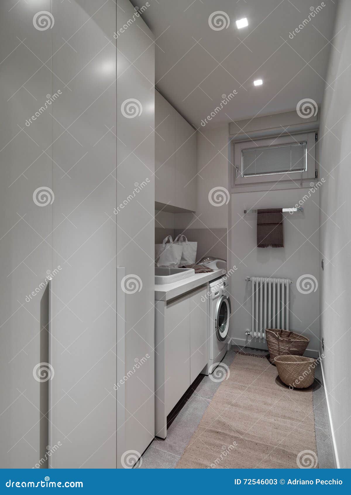 Interior View of a Modern Laundry Stock Image - Image of floor ...