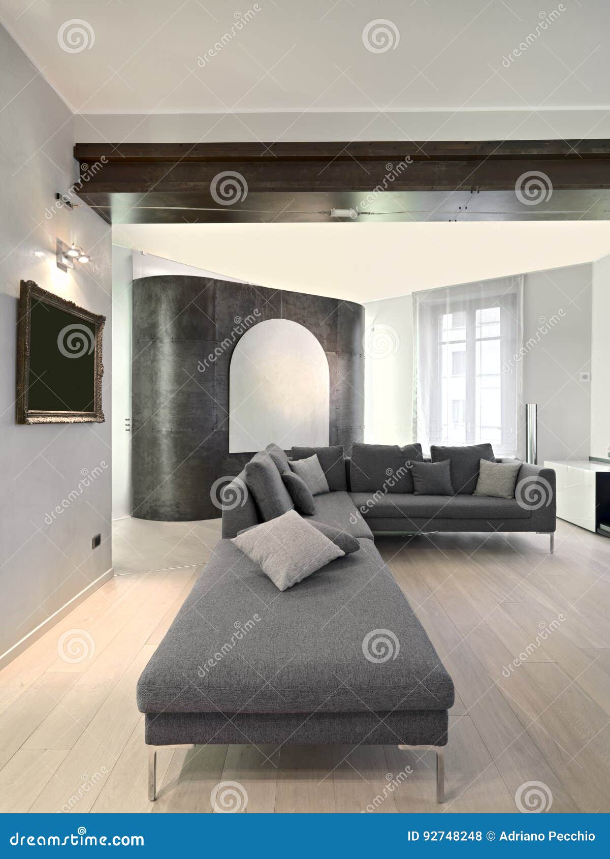 Interior View of a Modern Living Room Stock Photo - Image of hardwood ...