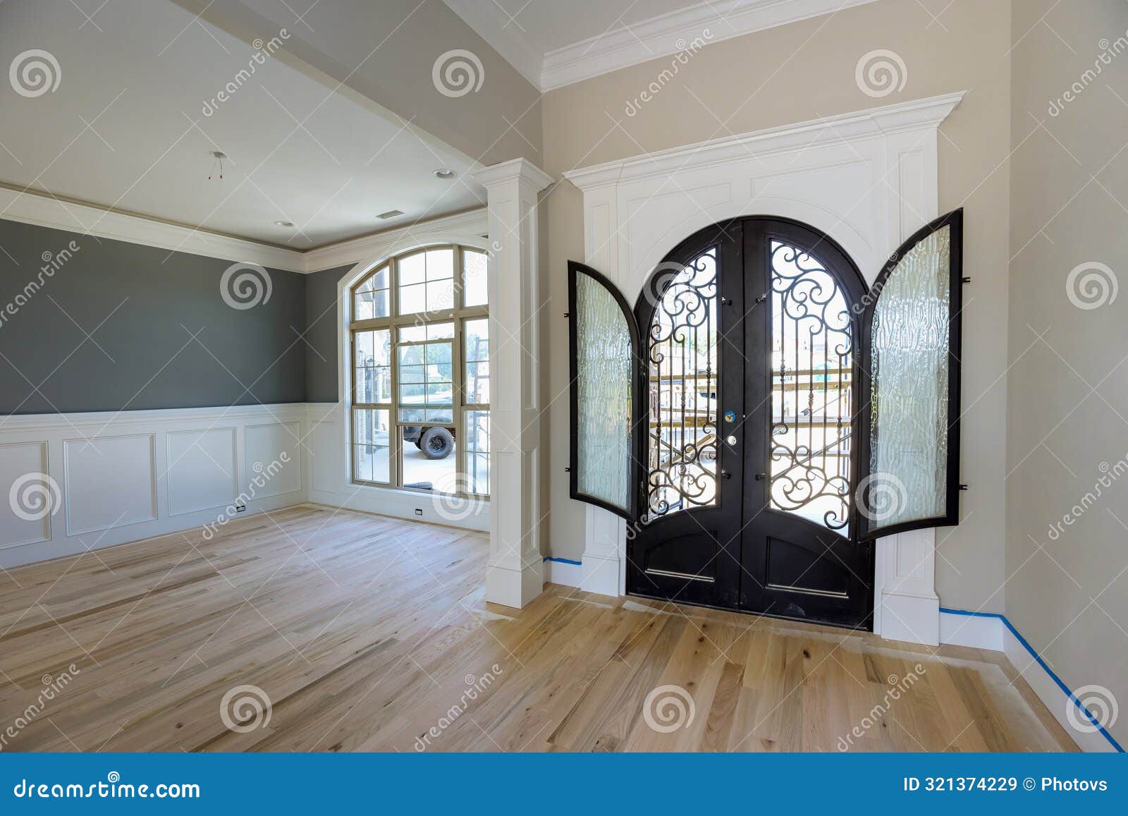 Interior View Modern Living Room with of House after a Reconstruction ...