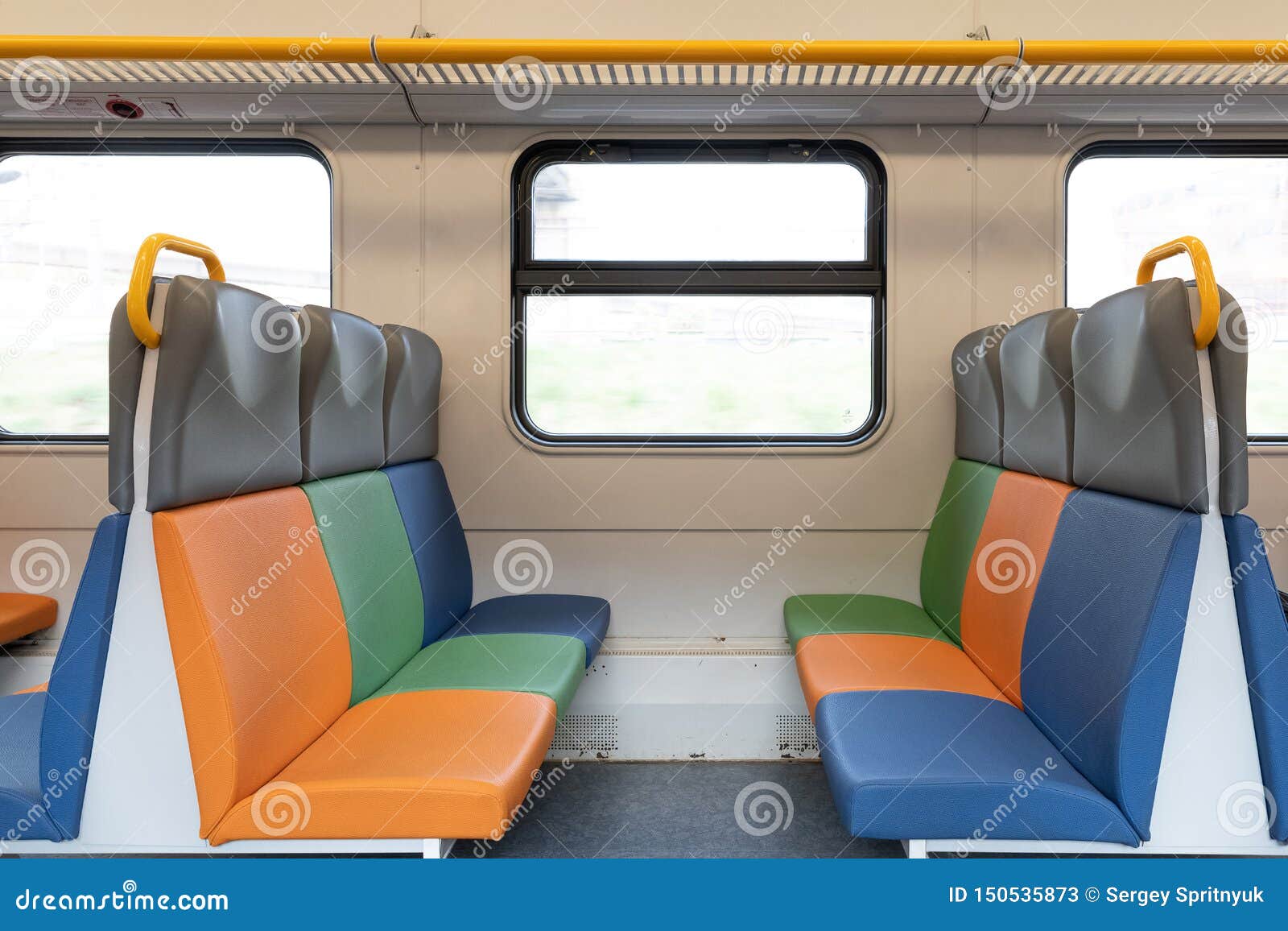 Interior View of a Modern Train Stock Image - Image of railway ...