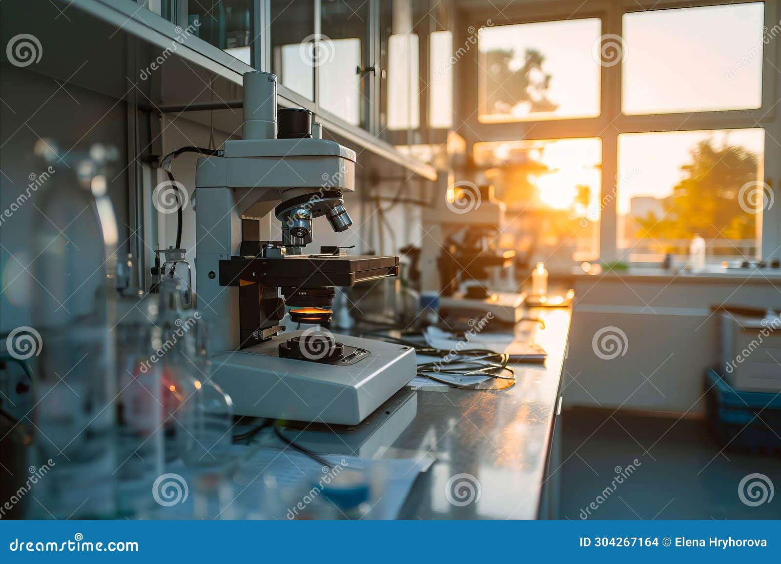 Interior View of a Modern, Well-lit Medical Laboratory with Advanced ...