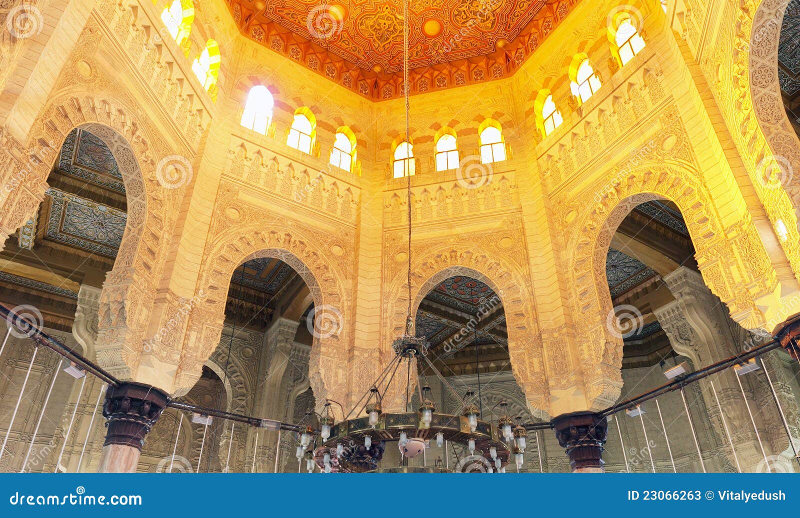 Interior view of Mosque stock image. Image of arabian - 23066263