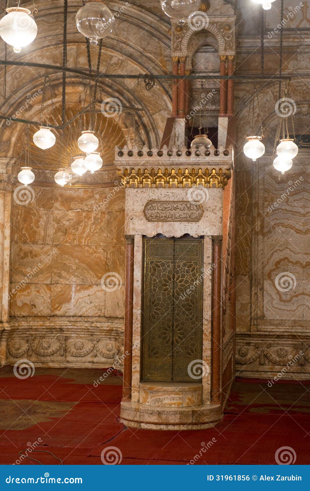 Interior View of the Mosque of Muhammad Ali Stock Photo - Image of ...