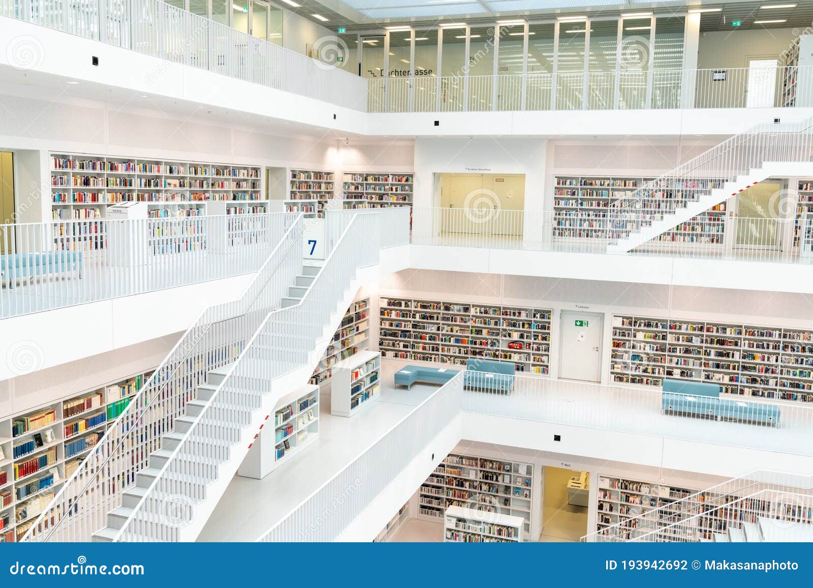 Interior View of the Municipal Library in Stuttgart Editorial ...