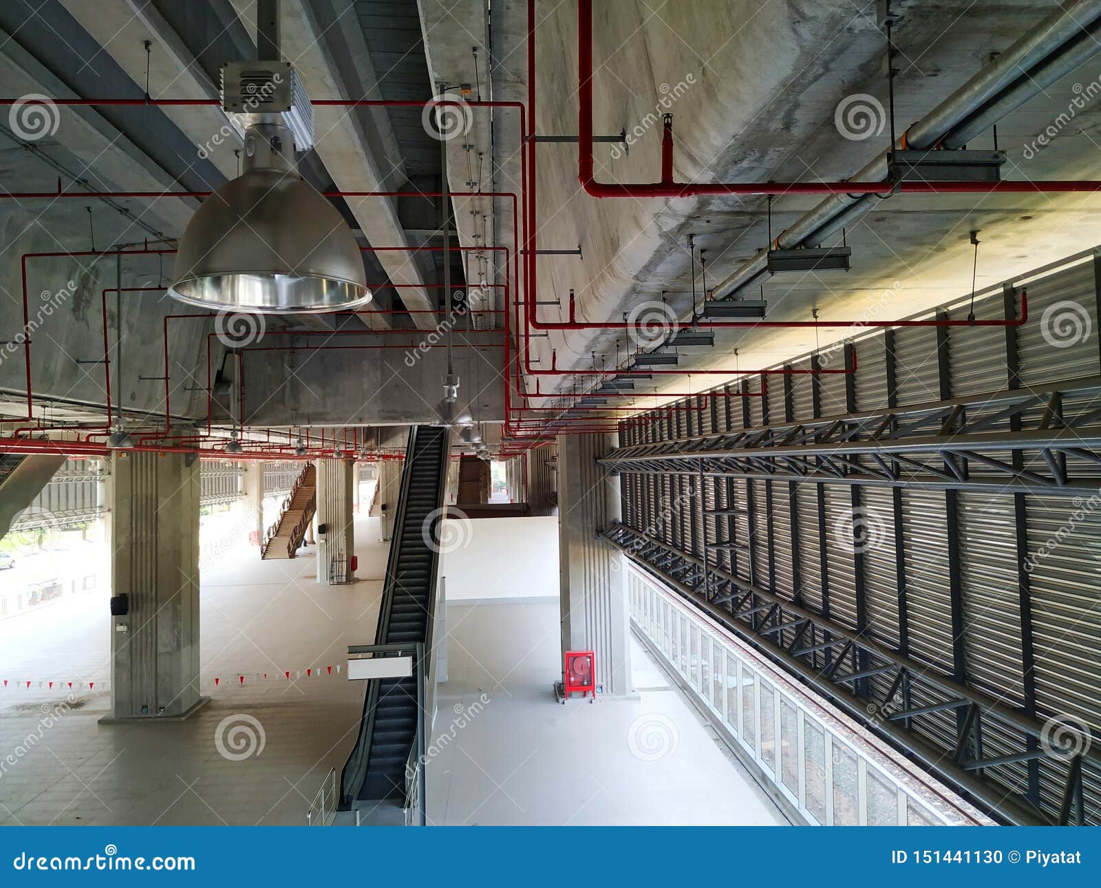 Interior View of New Building Stock Photo - Image of wall, station ...