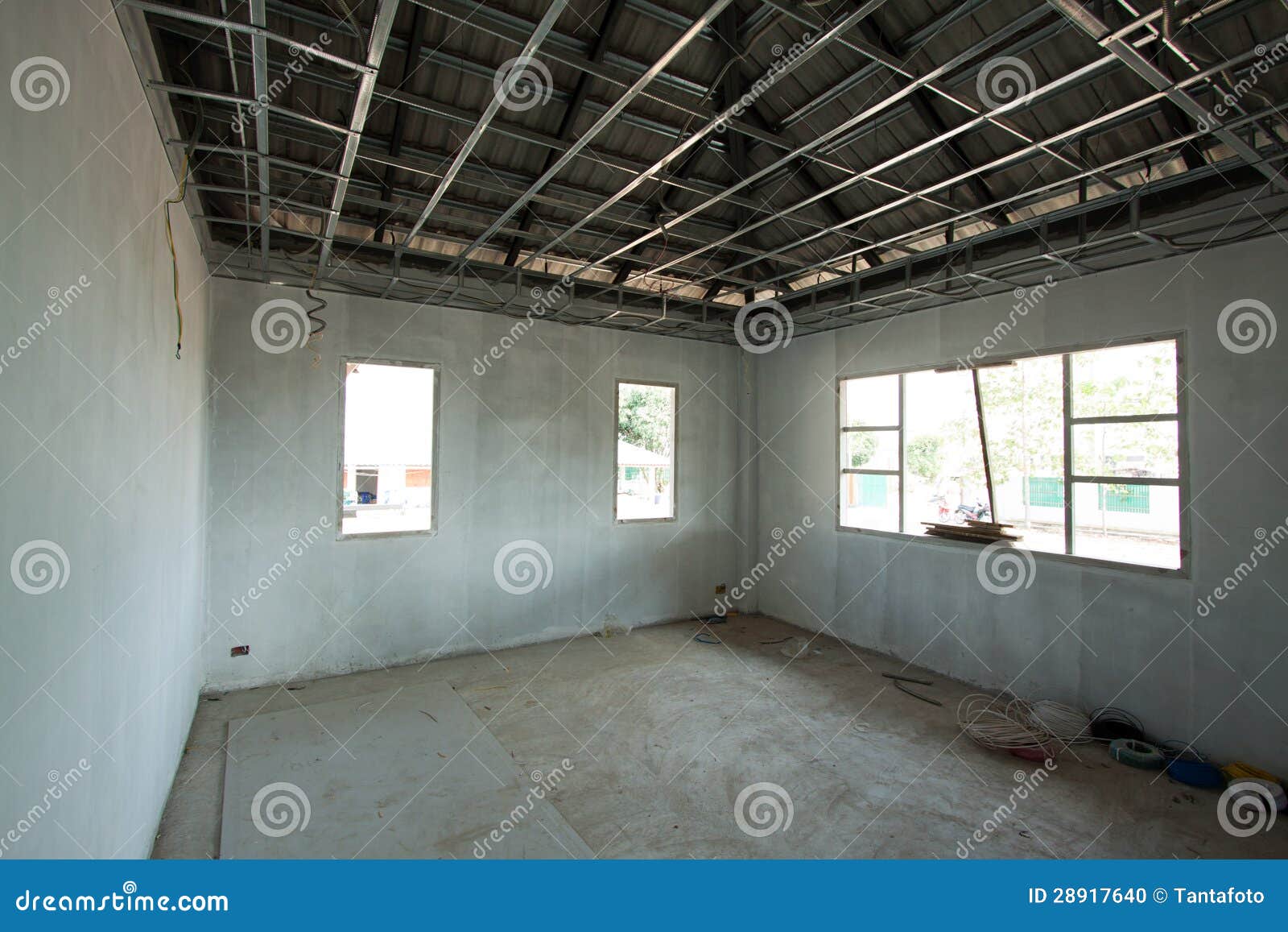 Interior View of a New Home Under Construction Stock Photo - Image of ...