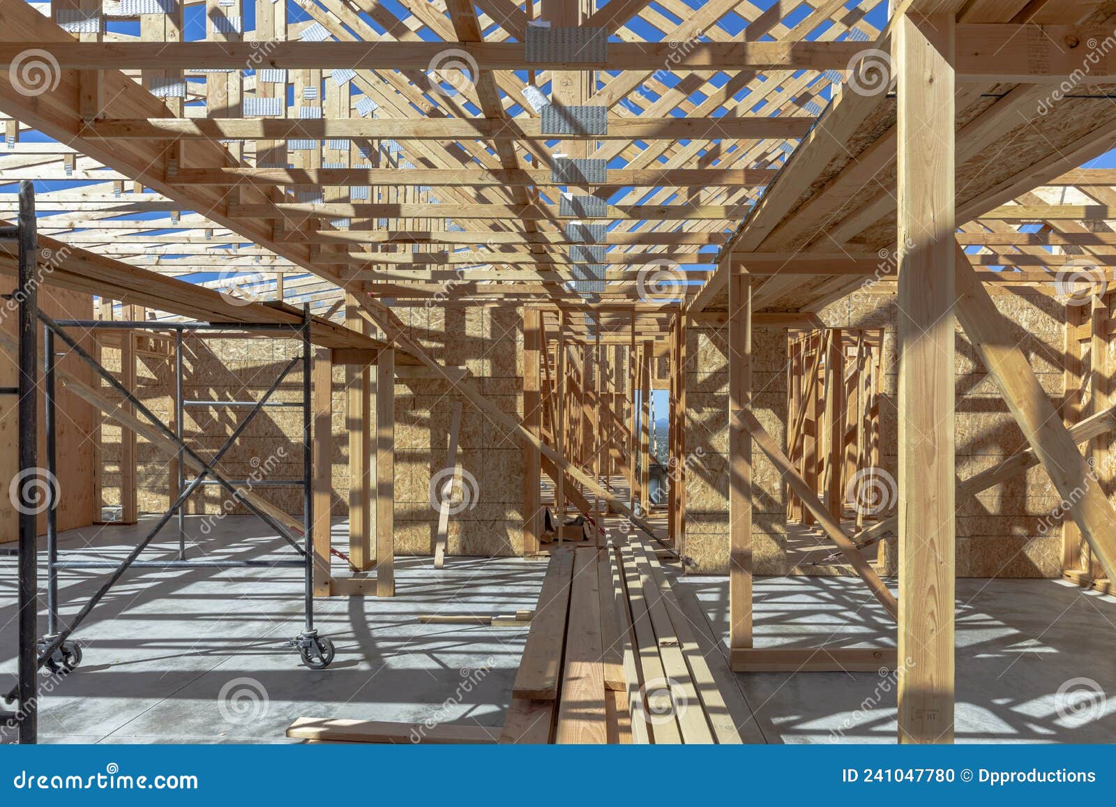 Interior View of a New Home Under Construction Stock Photo - Image of ...