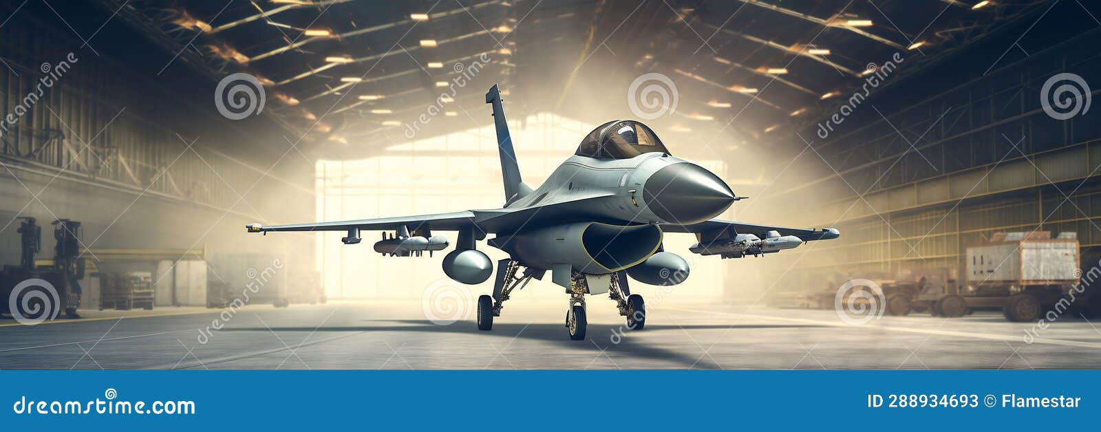 Interior View of a Parked Generic Fighter Jet Stock Illustration ...