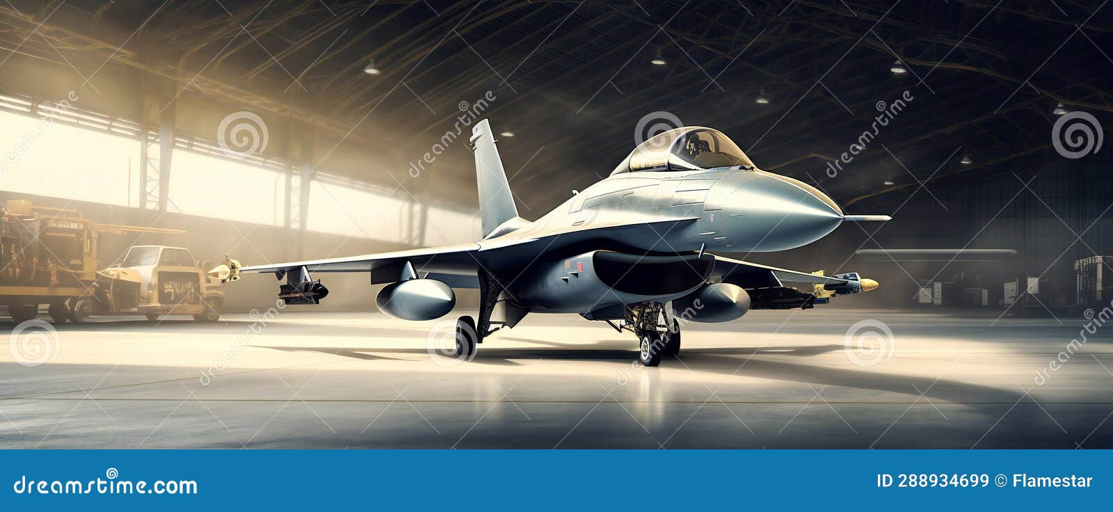 Interior View of a Parked Generic Fighter Jet Stock Illustration ...