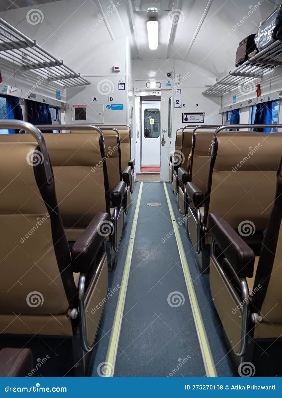 Interior View of a Passenger Train Stock Photo - Image of quiet ...