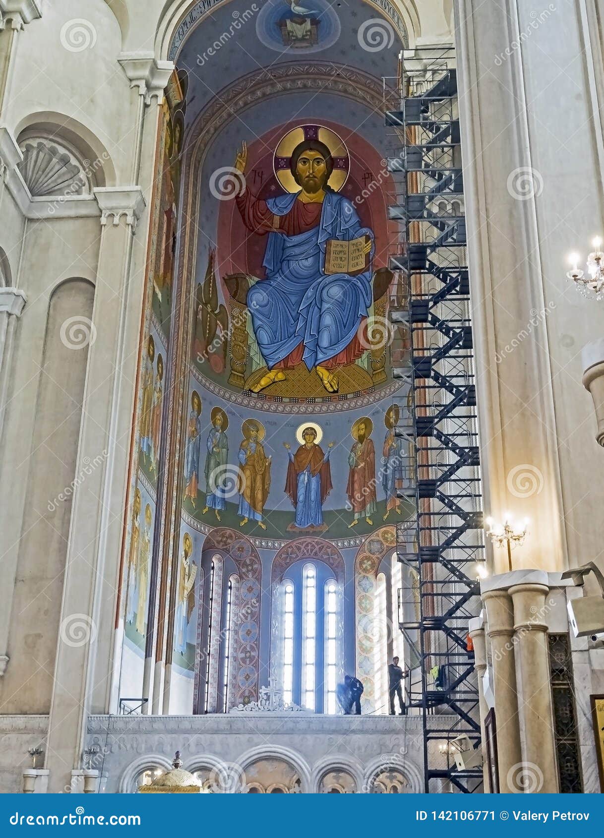 Interior View of the Premises Holy Trinity Cathedral in Tbilisi Inside ...
