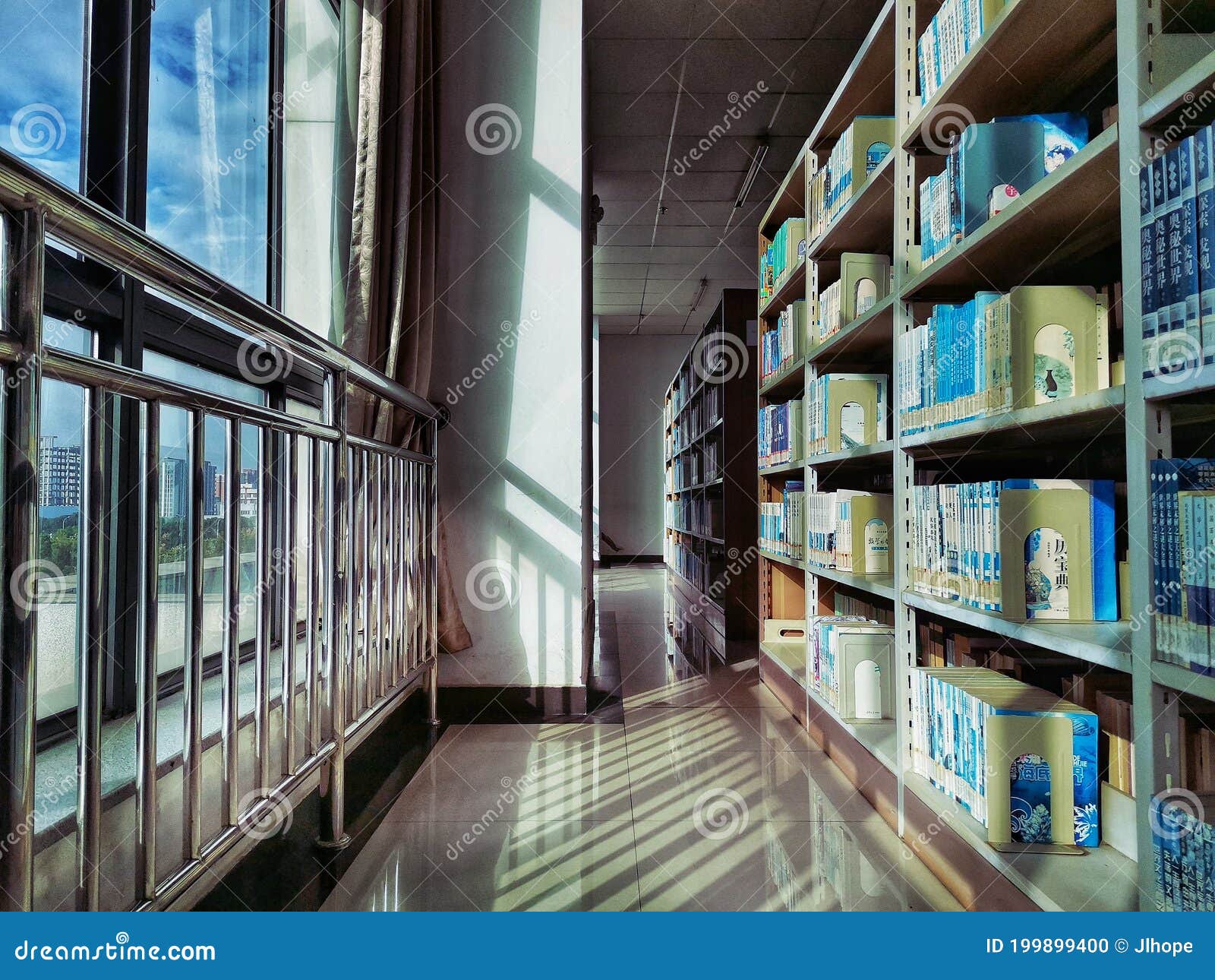 Interior View of a School Library in Wuhan City Editorial Image - Image ...
