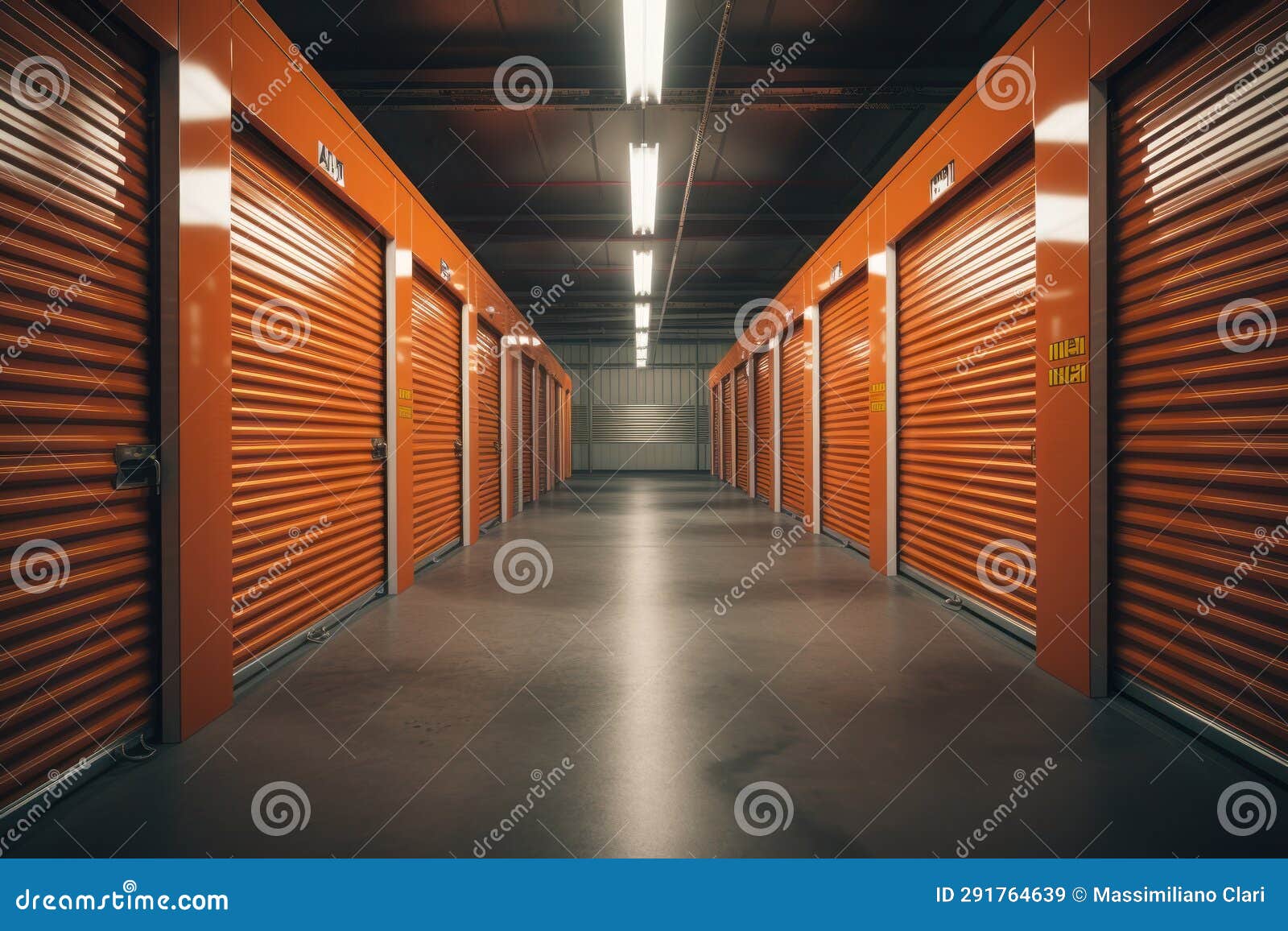 Interior View of a Self Storage Units. Individual Storage Unit Metal ...