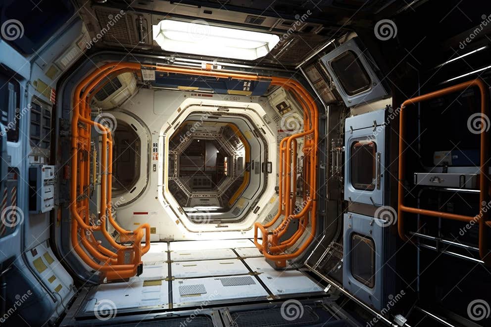 Interior View of a Space Station Module Stock Image - Image of cosmic ...