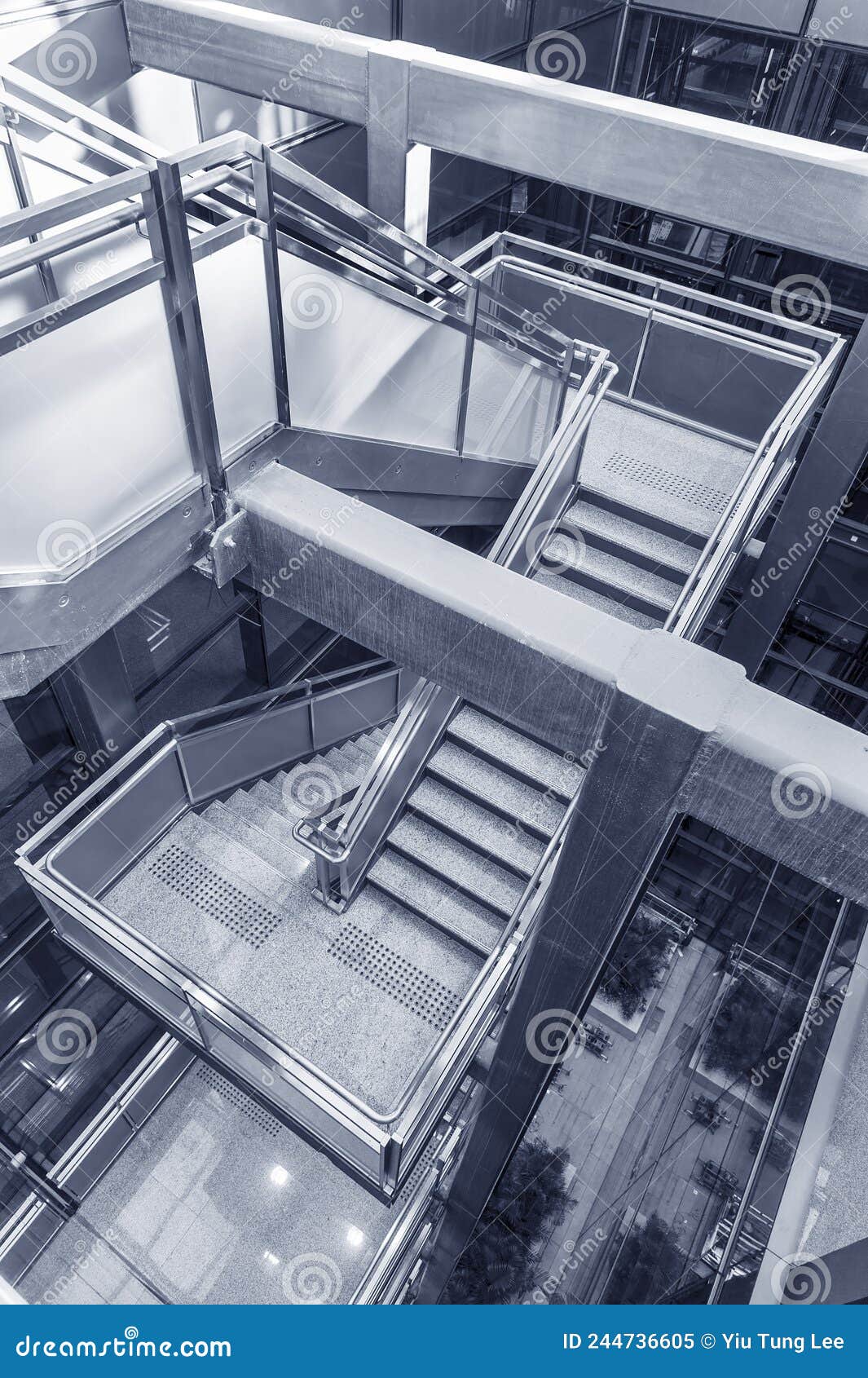 Interior View of Stairs in Modern Building Stock Image - Image of urban ...