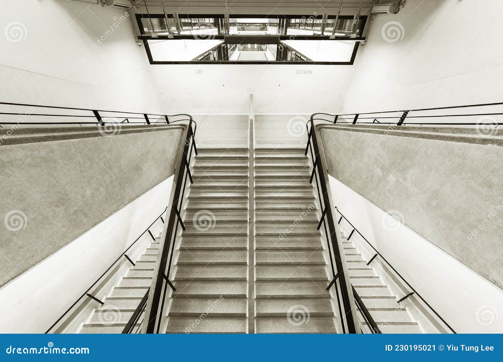 Stairway in old building stock image. Image of modern - 230195021