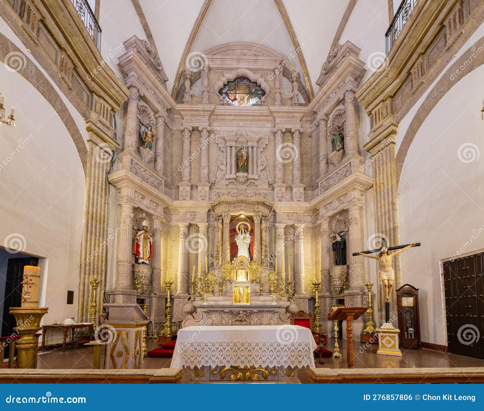 Interior View of the Templo De San Agustin Stock Photo - Image of ...