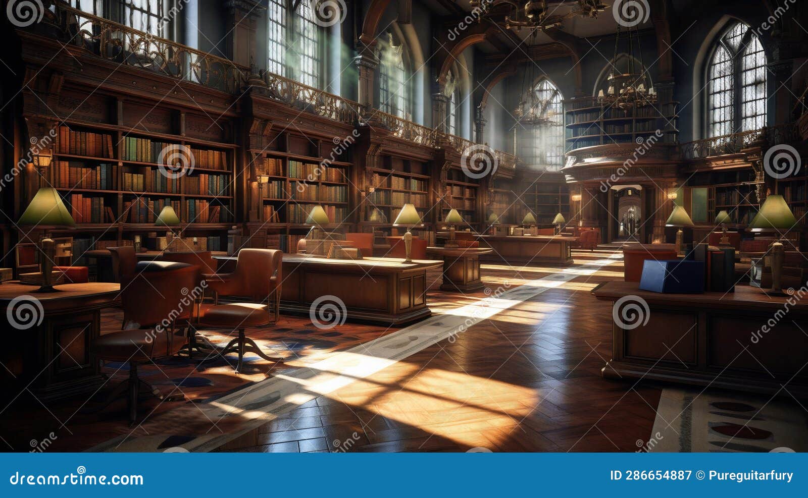 Traditional Library Interior Stock Illustration - Illustration of ...