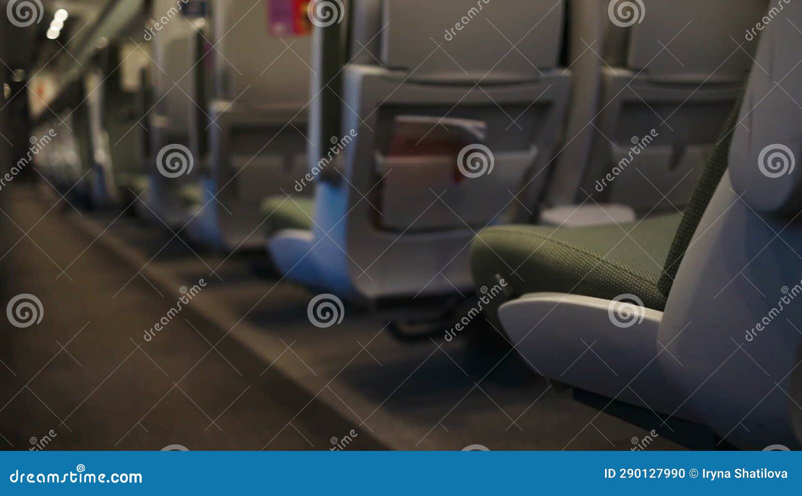 Interior View at Train S Empty Window Seat Window Move through ...