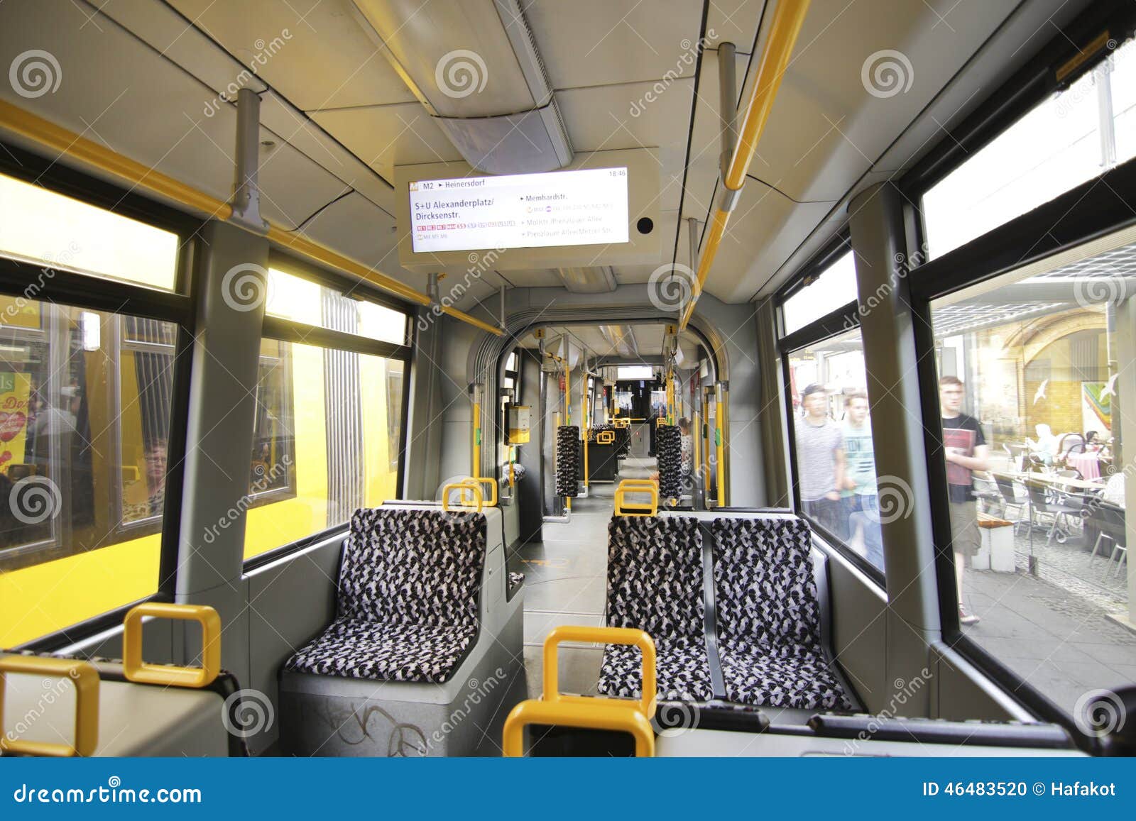 Interior view of a tram editorial image. Image of business - 46483520