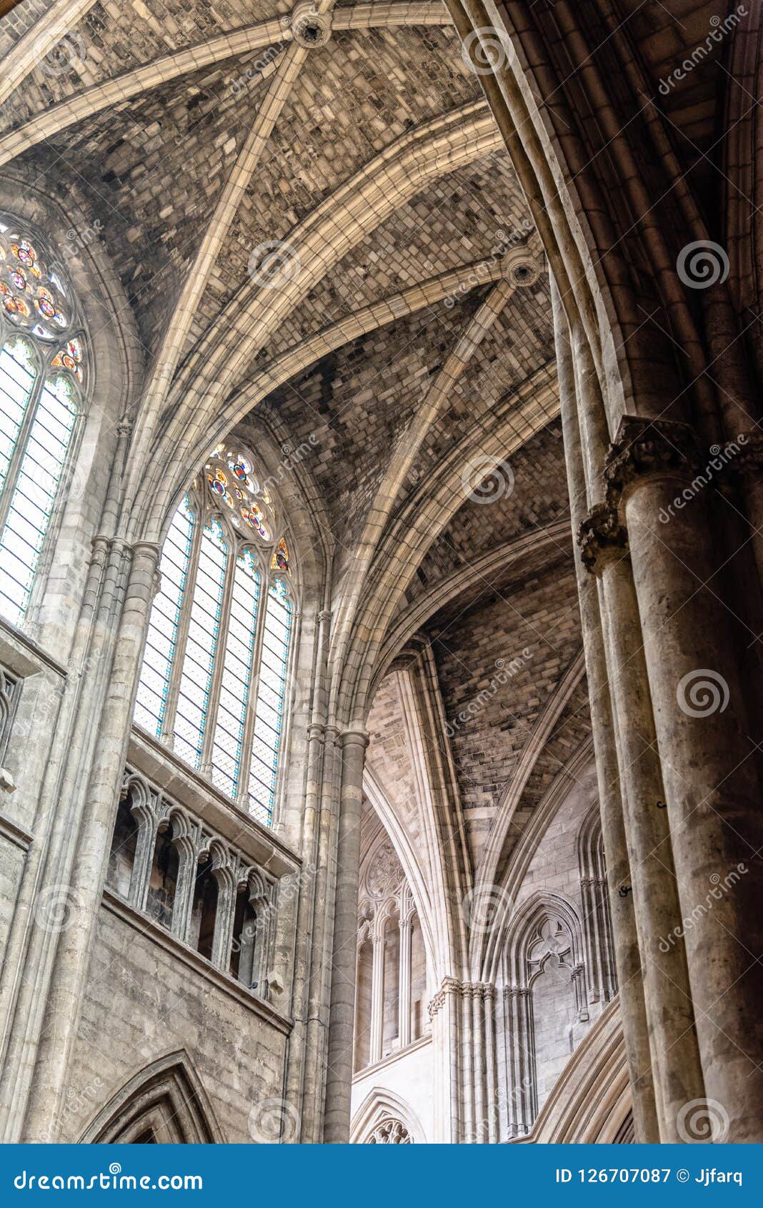 Interior View of St Andrew Cathedral in Bordeaux Stock Image - Image of ...