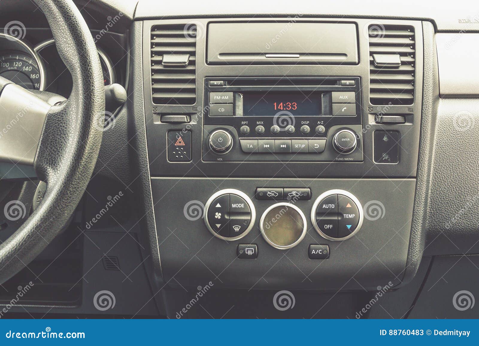 Interior View of Vehicle. Modern Technology Car Dashboard Close Up ...