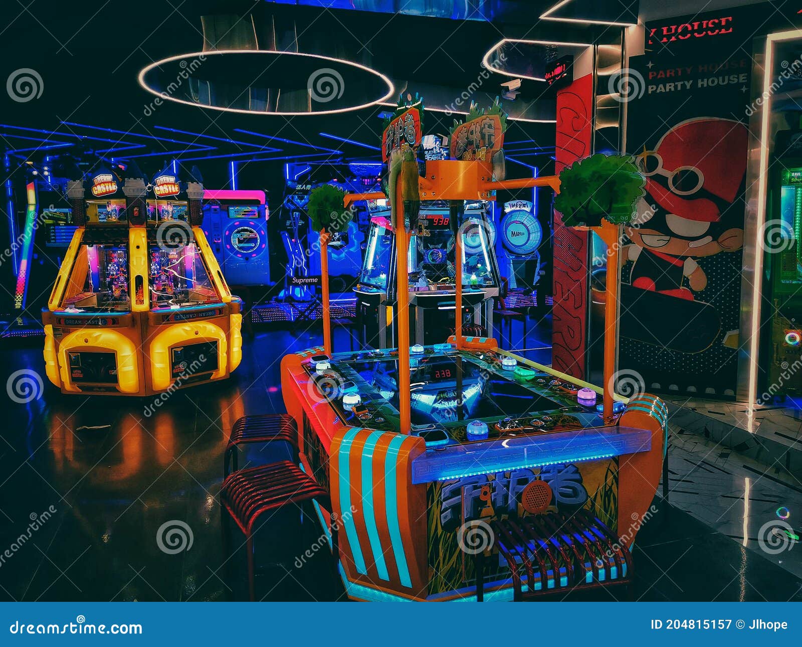 Interior View of Video Game Hall Editorial Photography - Image of game ...